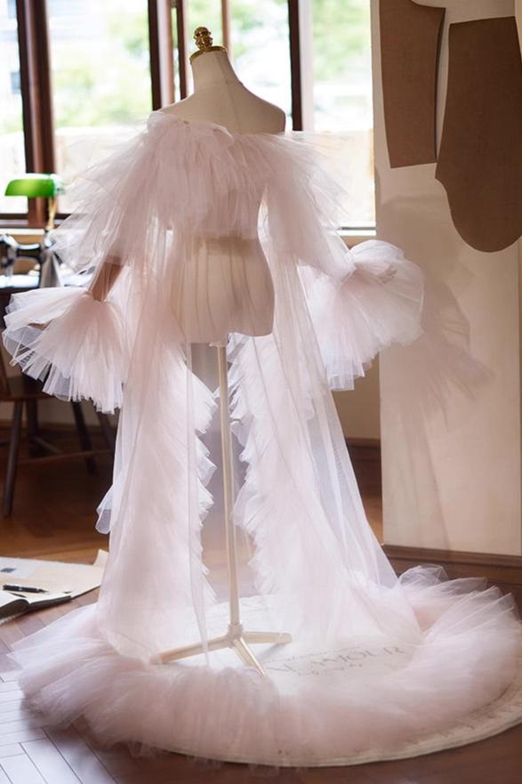 Beige Tulle Long Trail Shawl – My Store